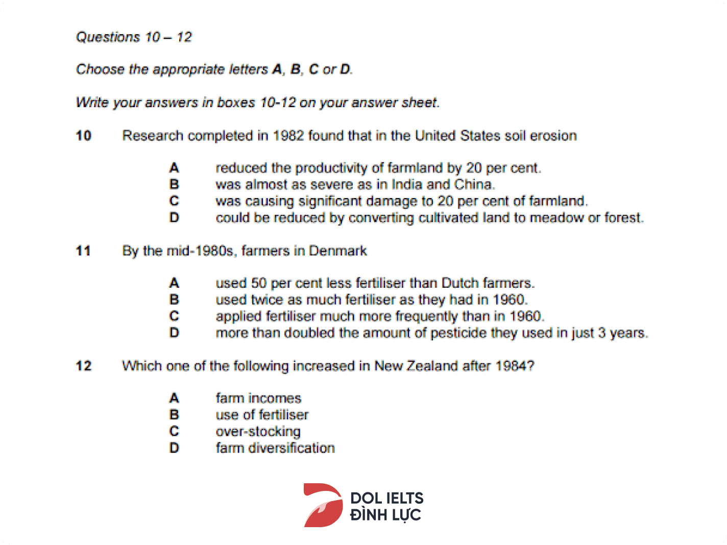 IELTS Reading Multiple Choice Question Chi n L c L m B i