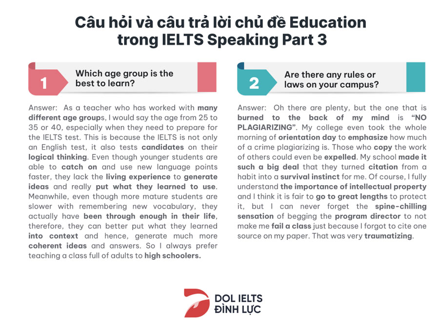 C u Tr L i M u IELTS Speaking Part Topic Education C u Tr L i M u IELTS Speaking Part Topic Education