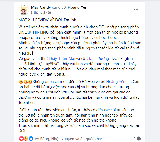 Trải Nghiệm Học Tập “10 Phân Vẹn 10” Cùng DOL Của DOLBIE Lam Anh