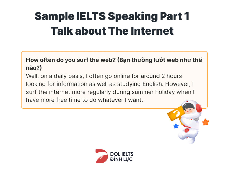 Talk About The Internet - Bài mẫu Speaking Internet Part 1